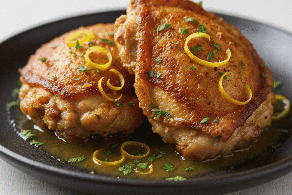 Crispy Lemon Garlic Chicken:Quick & Flavorful One-Pan Meal